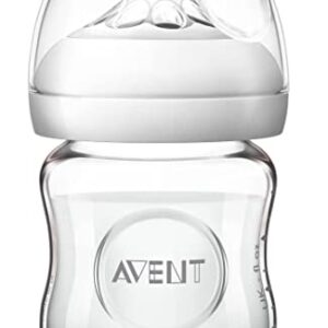 Philips AVENT Natural Glass Baby Bottle, Clear, 4 Oz