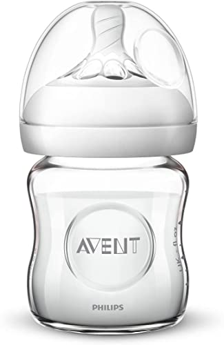 Philips AVENT Natural Glass Baby Bottle, Clear, 4 Oz