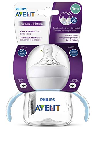 Philips Avent Natural Trainer Sippy Cup with Fast Flow Nipple and Soft Spout, 5oz, 1pk