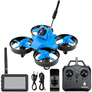 makerfire fpv drone kit with ips display 5.8ghz 800tvl camera mini fpv quadcopter for beginners, one button take off,3d flip, headless mode, speed adjustment camera drone