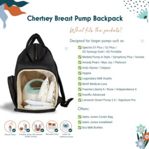 Chertsey by Idaho Jones Bag with Cooler Pocket and 15” Laptop Sleeve – Ultra Comfortable Pumping Supplies Backpack Bag for Spectra Pump S1, S2, Wearable Breast Pumps