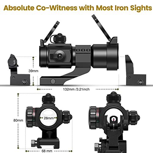 CVLIFE Tactical Gun Sight Red Green Dot Scope Reflex Sight for 20mm Cantilever Mount