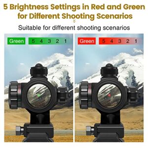 CVLIFE Tactical Gun Sight Red Green Dot Scope Reflex Sight for 20mm Cantilever Mount