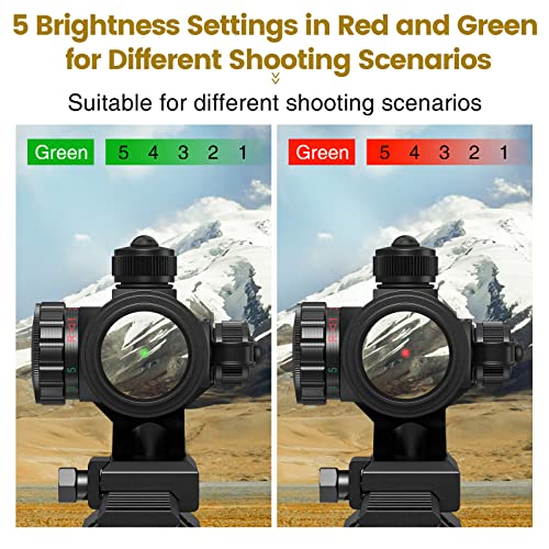 CVLIFE Tactical Gun Sight Red Green Dot Scope Reflex Sight for 20mm Cantilever Mount