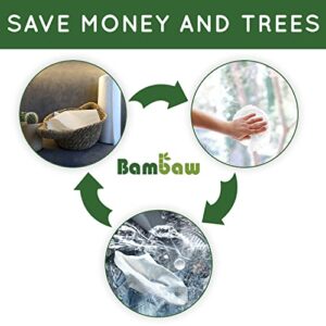 Bambaw Reusable Paper Towels | Eco Friendly Paper Towels | Reusable Paper Towels Washable Roll | Bamboo Paper Towels | Strong & Thick Bamboo Kitchen Paper Towels | Soft On Skin, Quick Dry | 20 Wipes