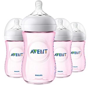 Philips Avent Natural Baby Bottle, Pink, 9oz, 4pk, SCF013/48