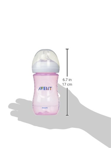 Philips Avent Natural Baby Bottle, Pink, 9oz, 4pk, SCF013/48