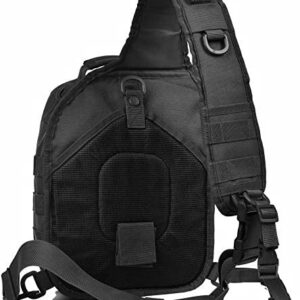 REEBOW GEAR Tactical Sling Backpack Rover Shoulder Sling Pack (Black)