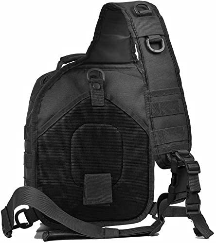 REEBOW GEAR Tactical Sling Backpack Rover Shoulder Sling Pack (Black)