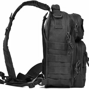 REEBOW GEAR Tactical Sling Backpack Rover Shoulder Sling Pack (Black)