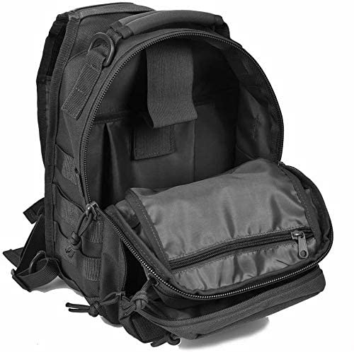 REEBOW GEAR Tactical Sling Backpack Rover Shoulder Sling Pack (Black)