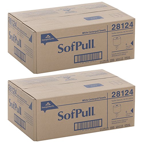 Georgia-Pacific GP-28124-2 SofPull Centerpull Regular Capacity Paper Towel, 2 Cases (6 Rolls), White