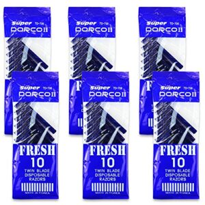 dorco fresh twin blade disposable razors (6 packs)