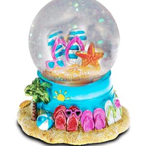 CoTa Global Cool Summer Beach Sandals Snow Globe - Water Globe Figurine with Sparkling Glitter, Collectible Novelty Ornament for Home Decor, for Birthdays, Holiday and Valentine's - 65mm