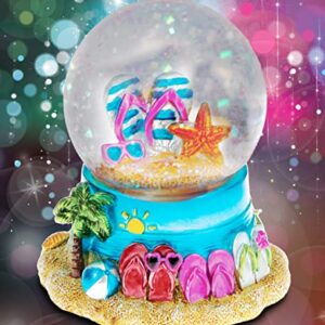 CoTa Global Cool Summer Beach Sandals Snow Globe - Water Globe Figurine with Sparkling Glitter, Collectible Novelty Ornament for Home Decor, for Birthdays, Holiday and Valentine's - 65mm