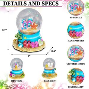 CoTa Global Cool Summer Beach Sandals Snow Globe - Water Globe Figurine with Sparkling Glitter, Collectible Novelty Ornament for Home Decor, for Birthdays, Holiday and Valentine's - 65mm