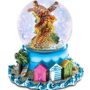 CoTa Global Cool Summer Sea Turtle Snow Globe - Water Globe Figurine with Sparkling Glitter, Collectible Novelty Ornament for Home Decor, for Birthdays, Holiday and Valentine's - 65mm