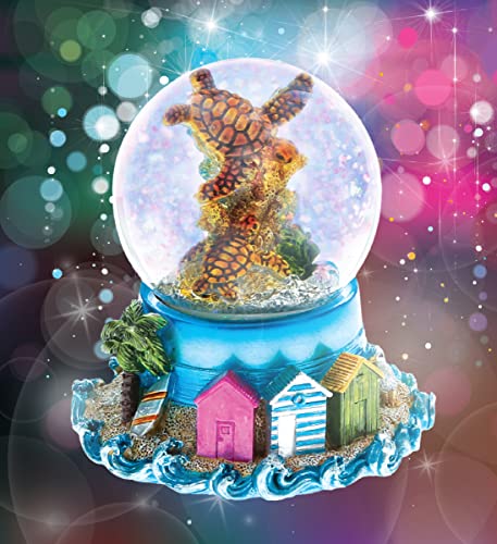 CoTa Global Cool Summer Sea Turtle Snow Globe - Water Globe Figurine with Sparkling Glitter, Collectible Novelty Ornament for Home Decor, for Birthdays, Holiday and Valentine's - 65mm