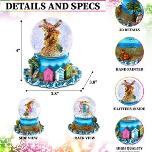 CoTa Global Cool Summer Sea Turtle Snow Globe - Water Globe Figurine with Sparkling Glitter, Collectible Novelty Ornament for Home Decor, for Birthdays, Holiday and Valentine's - 65mm