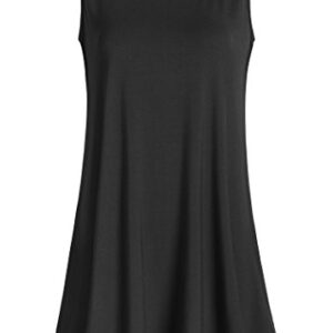 Esenchel Women's Flowy Sleeveless Tunic Top for Leggings 2X Black