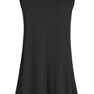 Esenchel Women's Flowy Sleeveless Tunic Top for Leggings 2X Black