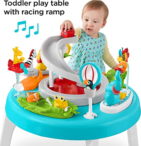 Fisher-Price Baby To Toddler Toy 3-In-1 Sit-To-Stand Activity Center With Music Lights And Spiral Ramp, Jazzy Jungle