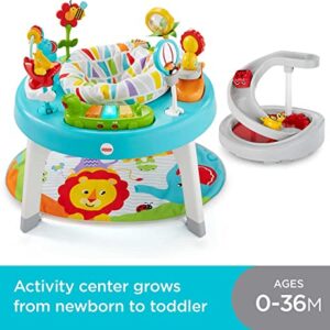 Fisher-Price Baby To Toddler Toy 3-In-1 Sit-To-Stand Activity Center With Music Lights And Spiral Ramp, Jazzy Jungle