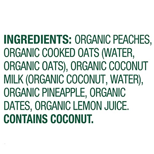 Sprout Organics, Peach, Oatmeal, Coconut Milk & Pineapple, 6+ Month Pouches, 3.5 oz (12-count)