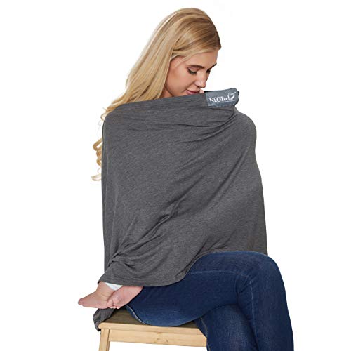 NeoTech Care Baby Nursing Cover Breastfeeding Scarf | Soft Fabric (Gray)