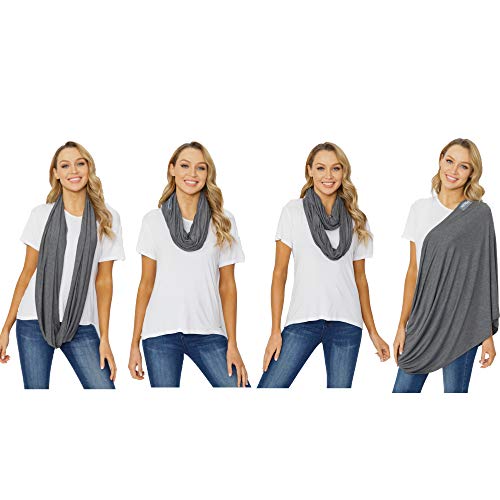 NeoTech Care Baby Nursing Cover Breastfeeding Scarf | Soft Fabric (Gray)