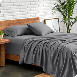 bare home queen sheet set - luxury 1800 ultra-soft microfiber queen bed sheets - double brushed - deep pockets - easy fit - 4 piece set - bedding sheets & pillowcases (queen, grey)