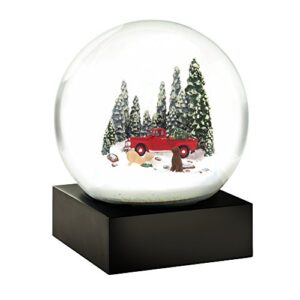 coolsnowglobes red truck and dogs cool snow globe