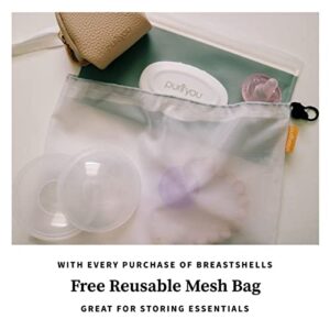 Breast Shells Milk Collector Saver for Breastfeeding with Travel Bag | Set of 4 | for Sore or Cracked Nipples | Breastmilk Catcher | Breast Feeding Essentials | 4 Pack Nursing Shell to Collect Milk