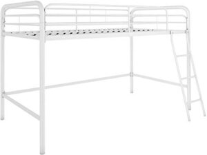 dhp jett junior twin metal loft bed, white