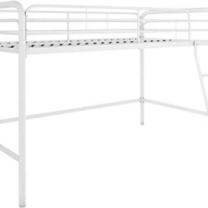 DHP Jett Junior Twin Metal Loft Bed, White