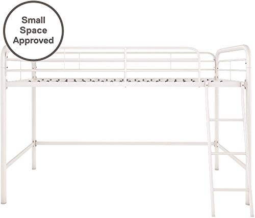 DHP Jett Junior Twin Metal Loft Bed, White