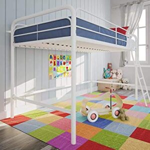 DHP Jett Junior Twin Metal Loft Bed, White