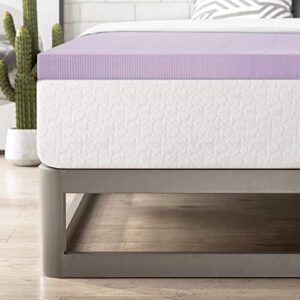 Mellow 2 Inch Ventilated Memory Foam Mattress Topper, Soothing Lavender Infusion, CertiPUR-US Certified, Queen