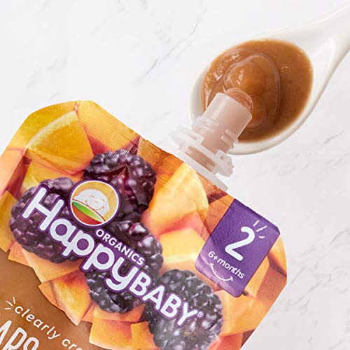 Happy Baby Organics Baby Food Pear Squash & Blackberries, 4 Oz Pouch