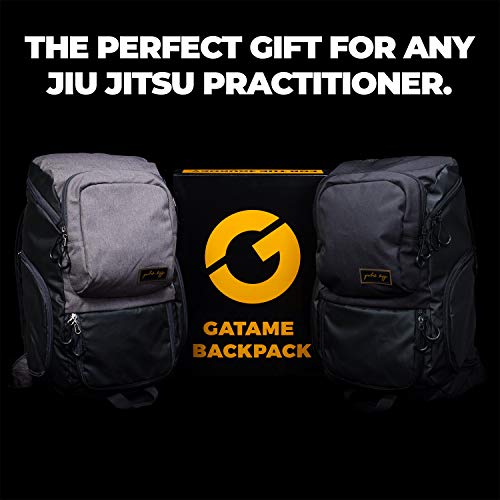 Gold BJJ Jiu Jitsu Backpack - Heavy Duty Gym Bag with Waterproof Gi Pocket (Black)