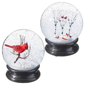 raz imports mister snowman 4.75" cardinal water globe asst of 2