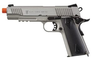 elite force 1911 blowback 6mm bb pistol airsoft gun, silver/black, 1911 tac