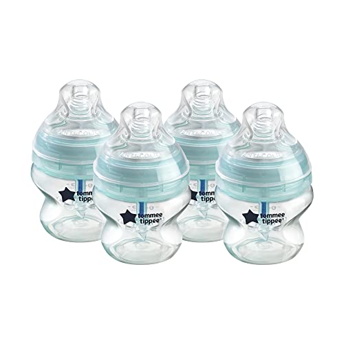 Tommee Tippee Anti-Colic Baby Bottles, Slow Flow Breast-Like Nipple and Unique Anti-Colic Venting System (5oz, 4 Count)