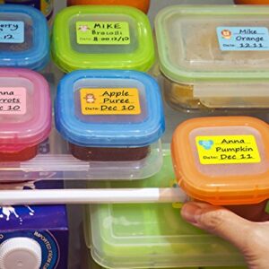 Baby Daycare Labels, Removable Write-On Date Labels for OXO Tot Baby Blocks Food Storage Containers, Trays, Jars, Freezer & Dishwasher Friendly, for Infants & Babies