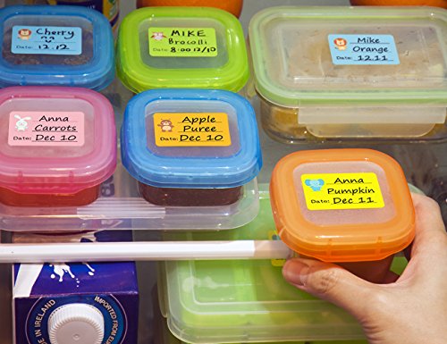 Baby Daycare Labels, Removable Write-On Date Labels for OXO Tot Baby Blocks Food Storage Containers, Trays, Jars, Freezer & Dishwasher Friendly, for Infants & Babies