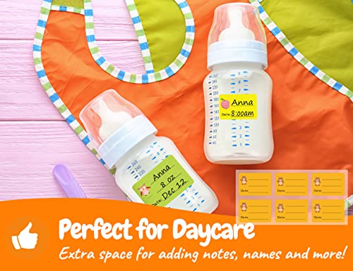 Baby Daycare Labels, Removable Write-On Date Labels for OXO Tot Baby Blocks Food Storage Containers, Trays, Jars, Freezer & Dishwasher Friendly, for Infants & Babies