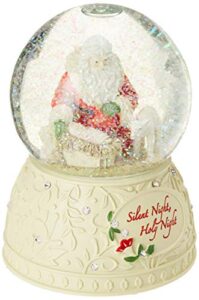 enesco 6001401 heart of christmas silent night snow globe waterfall, 5.71", multicolor