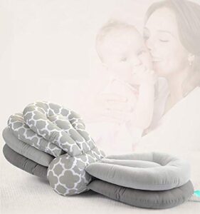 jcw multi-function breastfeeding pillow maternity nursing pillow,adjustable height,grey