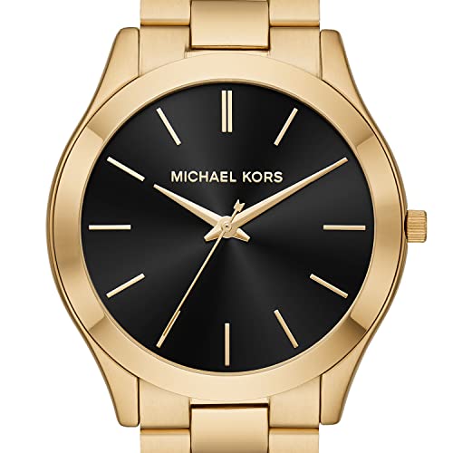 Michael Kors Men's Slim Runway Quartz Stainless-Steel Strap, Gold, 22 Casual Watch (Model: MK8621)