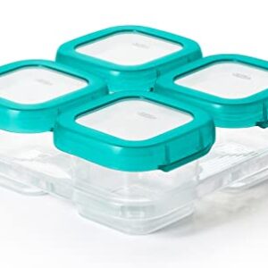 OXO Tot Baby Blocks Freezer Storage Containers Teal (4 Oz)